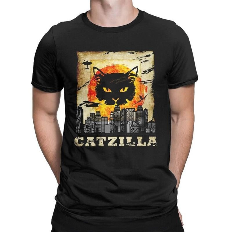 Funny Cat-zilla T Shirt For Cat Dad - Kaboom! – Meowgicians™