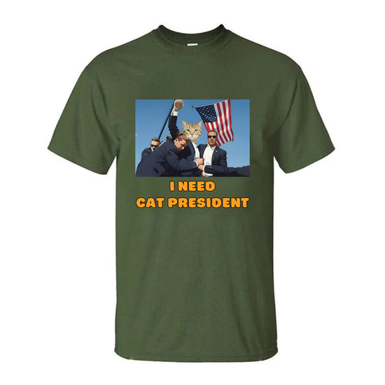 Cartoon Cat T-Shirt | I Need a Cat President! Inspired by The Shooting ...