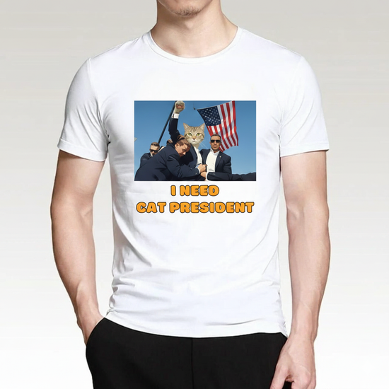Cartoon Cat T-Shirt | I Need a Cat President! Inspired by The Shooting ...