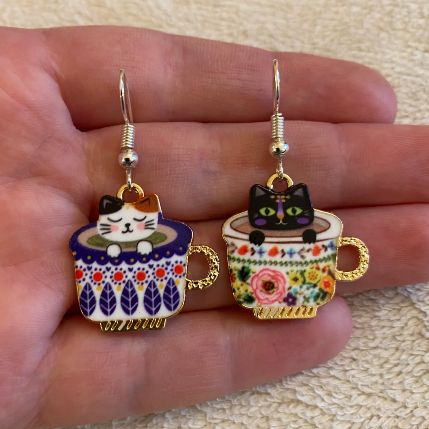 Bohemium Style Colorful Cartoon Cat Dangle Earrings – Meowgicians™