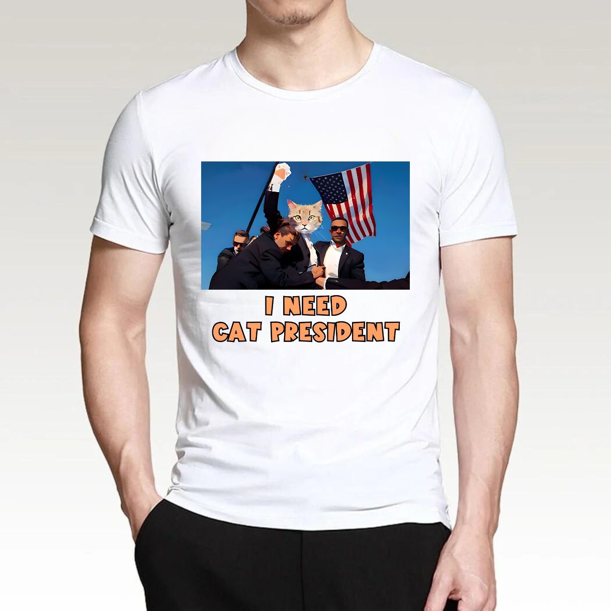 Cartoon Cat T-Shirt | I Need a Cat President! Inspired by The Shooting ...