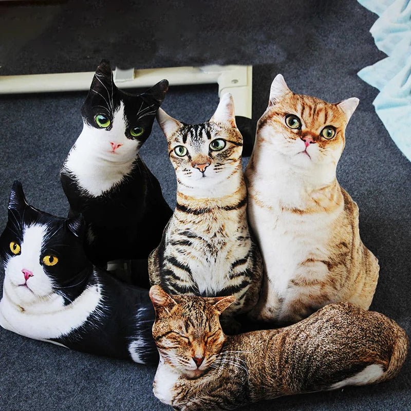 Realistic 3D Cat Portrait Pillows – Meowgicians™