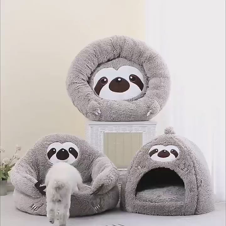 Adorable sloth enclosed cat bed – Meowgicians™