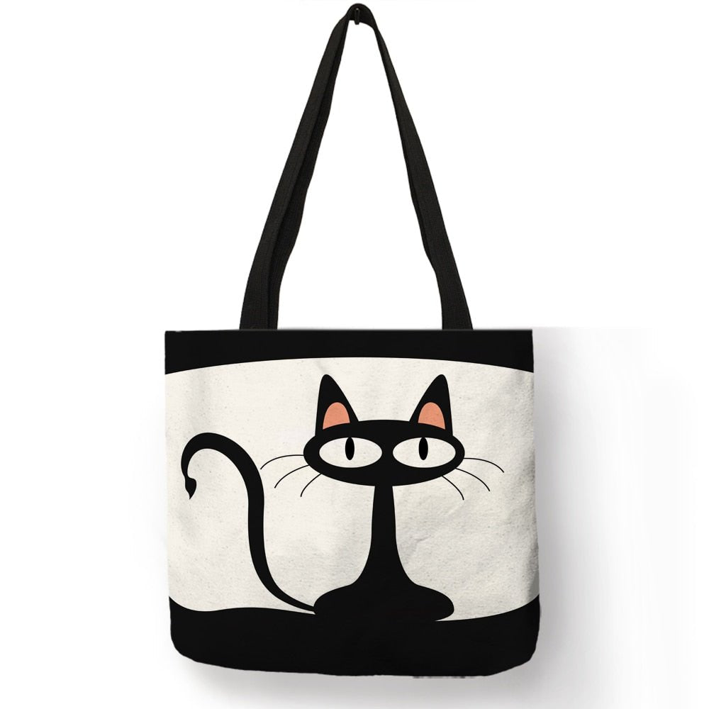 Adorable cartoon black cat tote – Meowgicians™