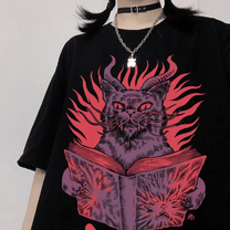 Angry Devil Cat Gothic Style Cat T-shirt – Meowgicians™