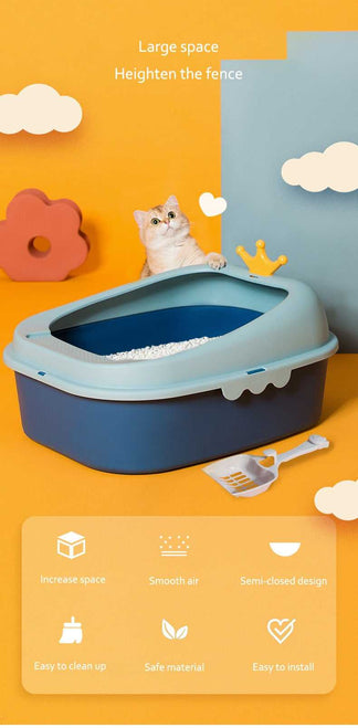 Anti Splash Spacious Litter Box – Meowgicians™