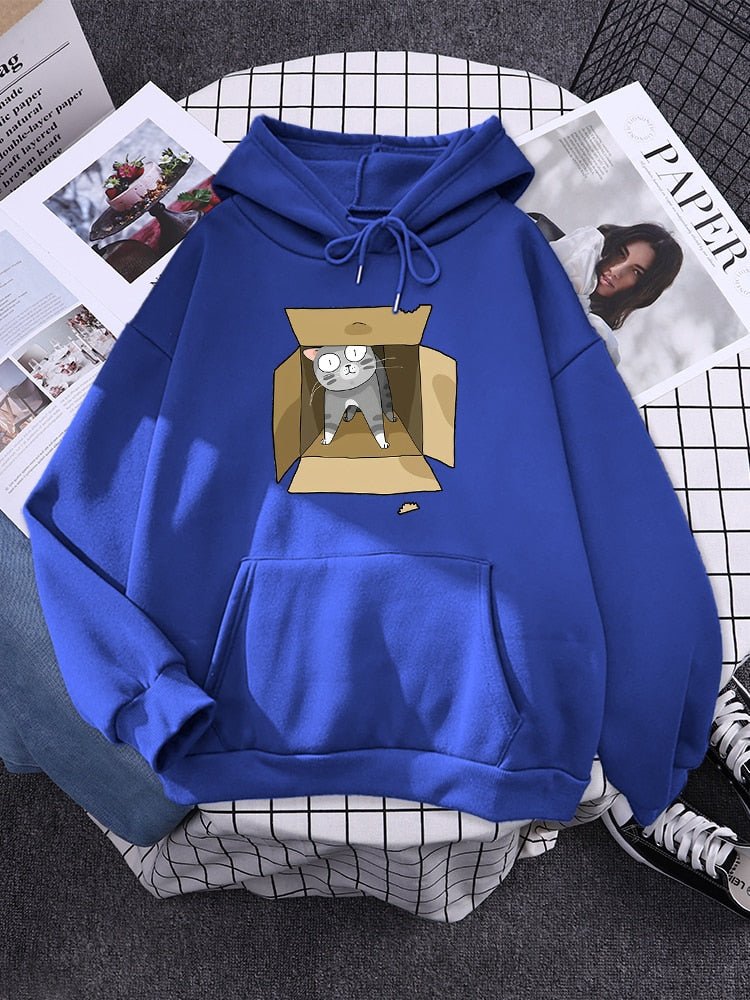 "Cat In Carton Box" Cute Cat Hoodie – Meowgicians™