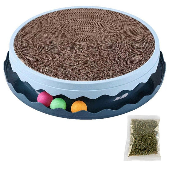 Cat scratch board with rolling balls – Meowgicians™