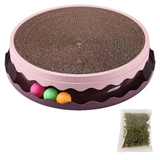 Cat scratch board with rolling balls – Meowgicians™