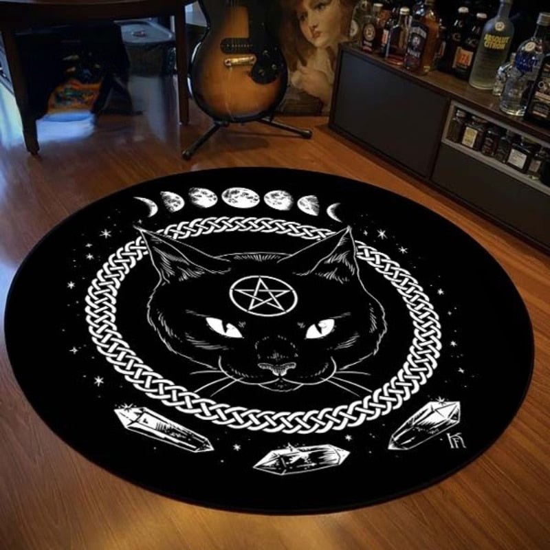 Cool demonish cat rug for living room – Meowgicians™