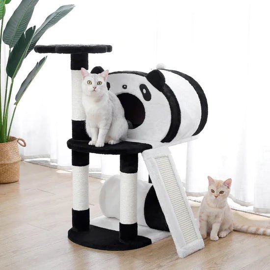 Cute Panda Design Small Size Cat Tree & Scratching Post – Meowgicians™