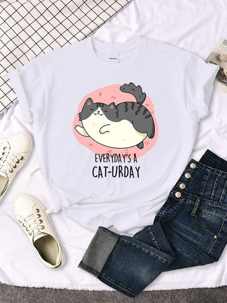 T-shirt: Everyday is a "Cat-urday" | Funny Cat Shirts for Cat Lovers ...