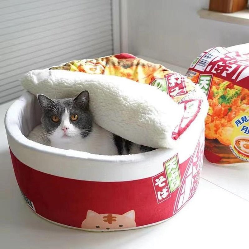 Funny Japanese enclosed cat ramen bed – Meowgicians™