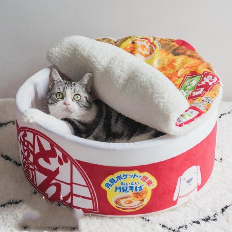 Funny Japanese enclosed cat ramen bed – Meowgicians™