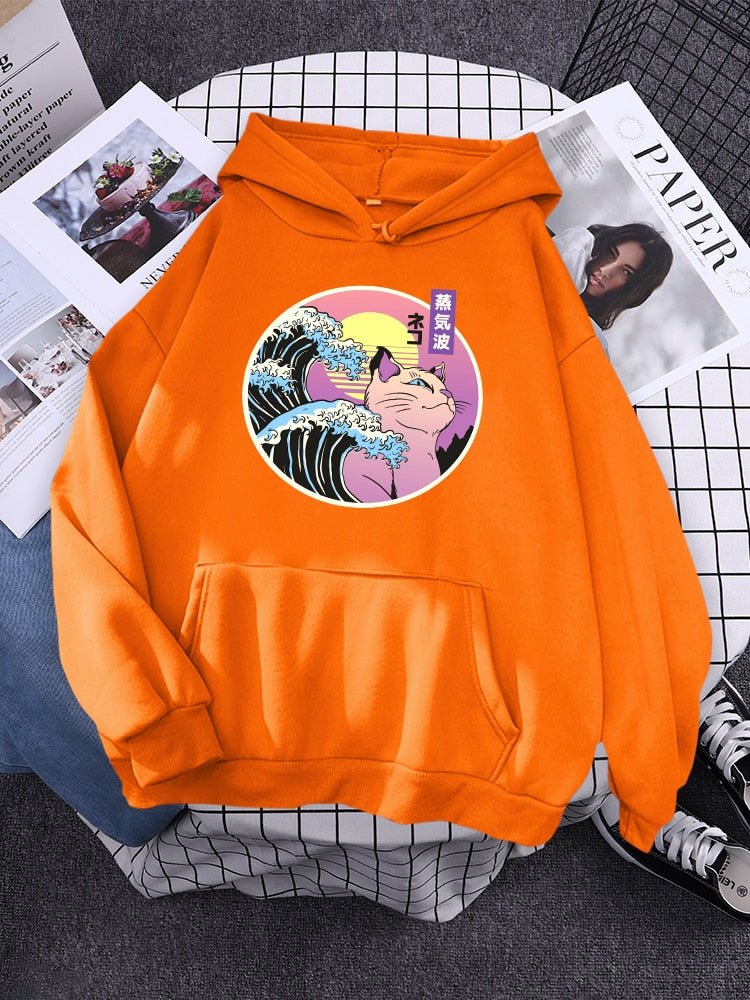 "Gigantic cat tsunami" Japanese Hoodie – Meowgicians™