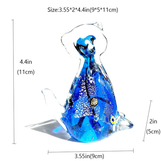 Add a Splash of Color at Home: Colorful Hand Blown Glass Cat Sculpture ...