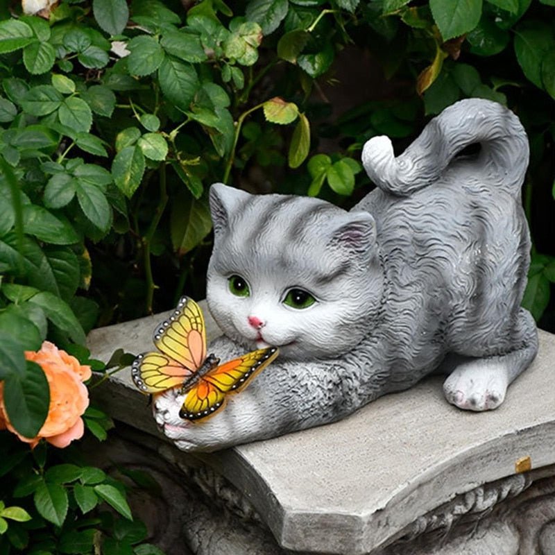 Solar Cat Sculpture & Butterfly: Meet the Cutest, Brightest Cat Around ...