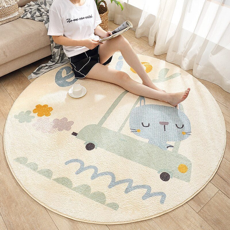 'Happy cat and friends' Big size cat carpet cat rug for living room ...