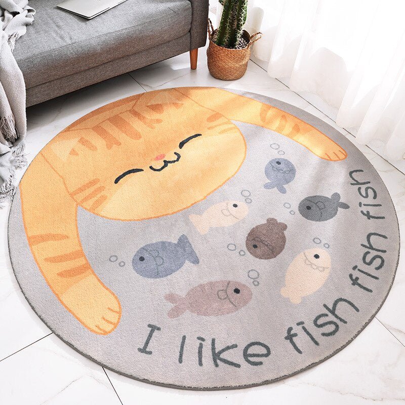 'Happy cat and friends' Big size cat carpet cat rug for living room ...