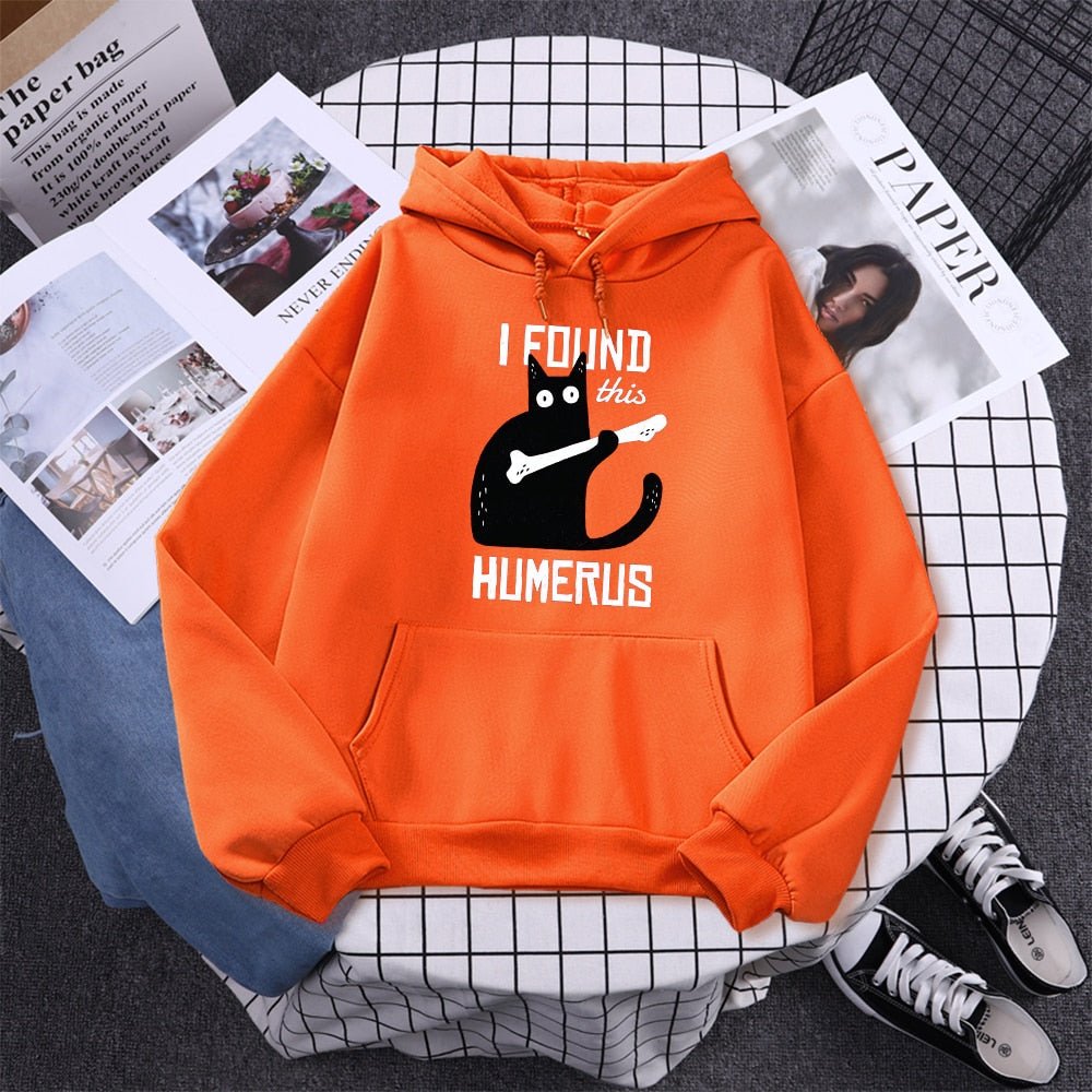 'I found this humerus' funny cat hoodie – Meowgicians™