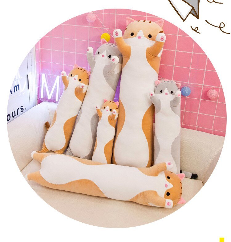 Cuddle up With Our Cute and Kawaii Design Long Cat Plush | Meowgicians ...