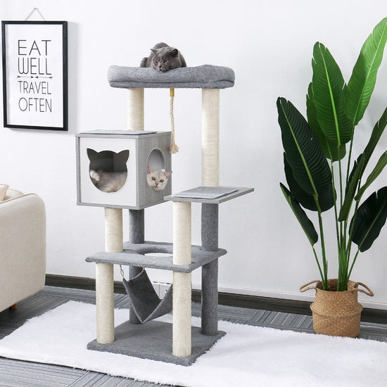 Minimalist Cat Tree with Hammock | Elevated Comfort for Your Cat ...