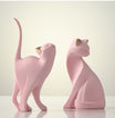 Adorable Minimalist Nordic Pink Cat Figurine Sculpture | Home Decor ...