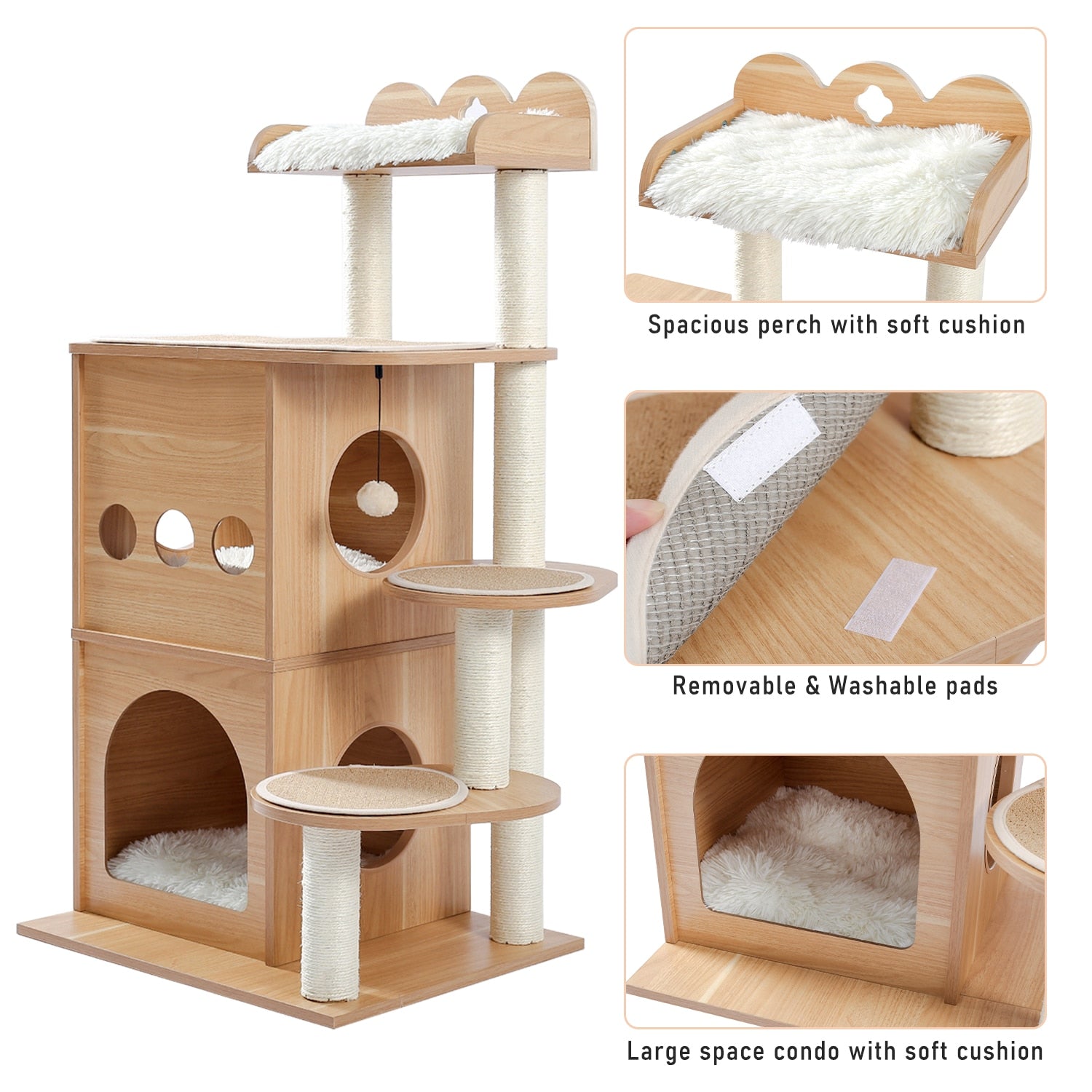 Minimalist Woden Cat Tower - Stylish and Sturdy | Woden Cat Furniture ...