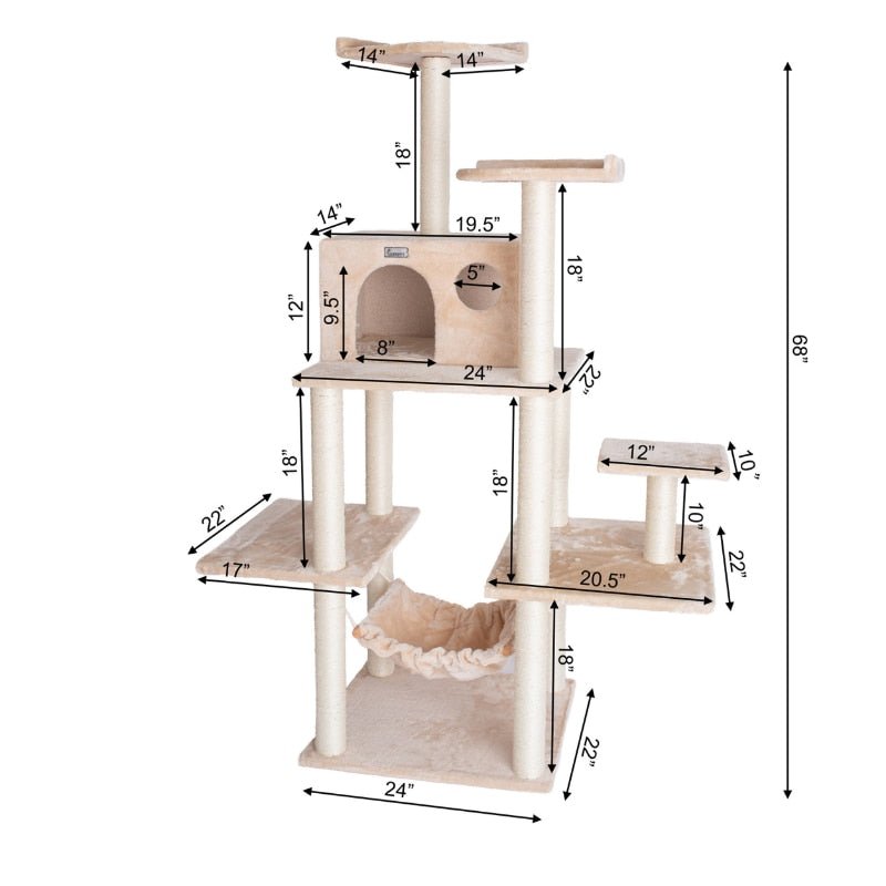 Playground for You Cats | 5 Level Scandinavian Cat Tree with Hammock ...