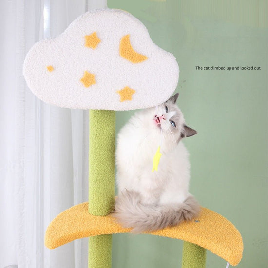 Perfectly Dreamy Cloud Cat Tree | Moon and Stars 4-Layer Cat Tree ...