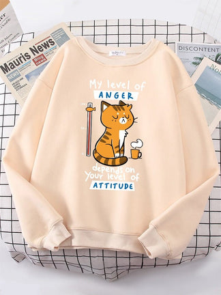 "My Level of Anger" Funny Cat Sweatshirt | Hilarious Cat Sweaters ...