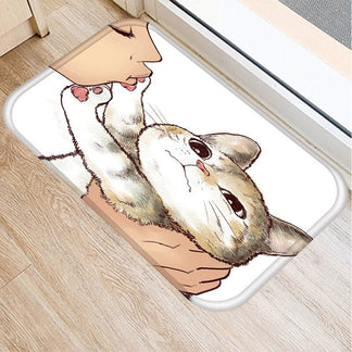 No Kissing' adorable cat print carpet cat rug – Meowgicians™