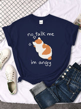 Funny Cat T-Shirt - 'No Talk Me, I'm Angry' - Cute and Playful Design ...
