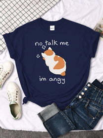 Funny Cat T-Shirt - 'No Talk Me, I'm Angry' - Cute and Playful Design ...