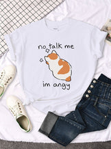 Funny Cat T-Shirt - 'No Talk Me, I'm Angry' - Cute and Playful Design ...