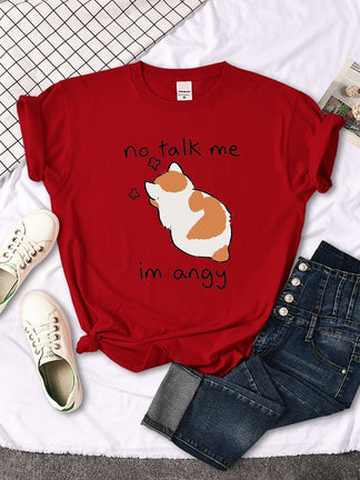 Funny Cat T Shirt No Talk Me Im Angry Cute And Playful Design