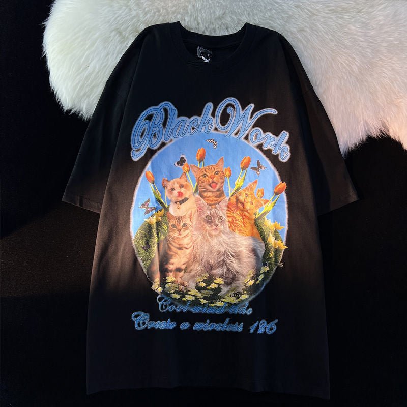 Oversize Vintage Cat Shirt | Perfect for Cat Lovers – Meowgicians™