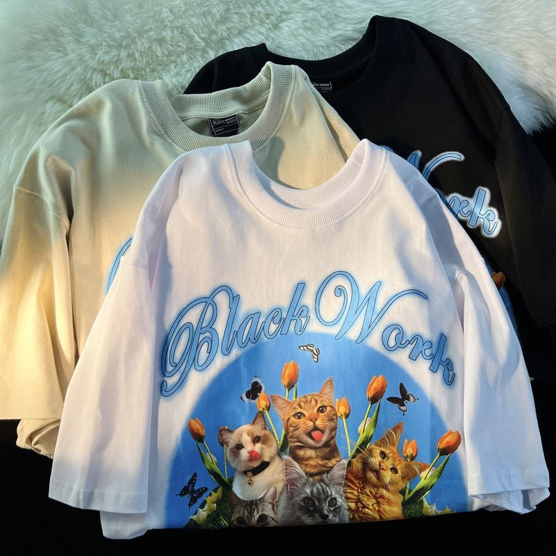 Oversize Vintage Cat Shirt | Perfect for Cat Lovers – Meowgicians™