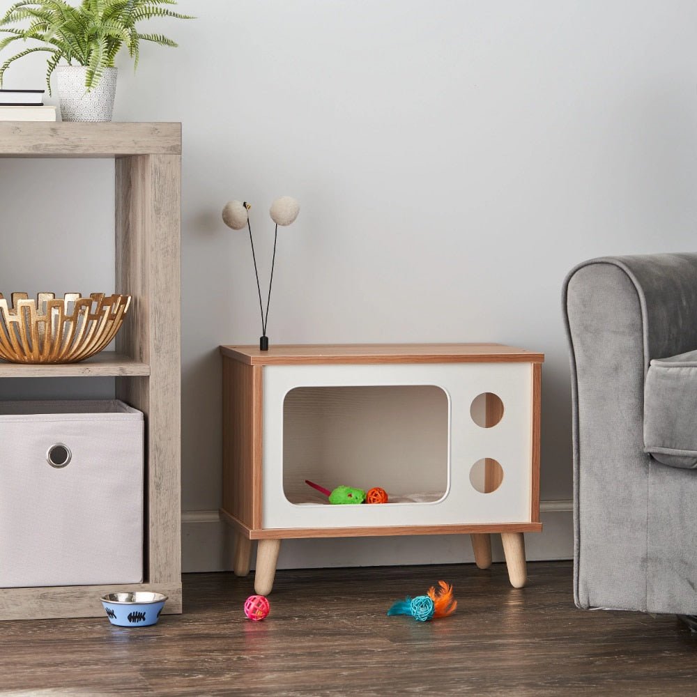 Retro TV Cat Tree Condo | A Nostalgic Retreat for Your Feline Friend ...