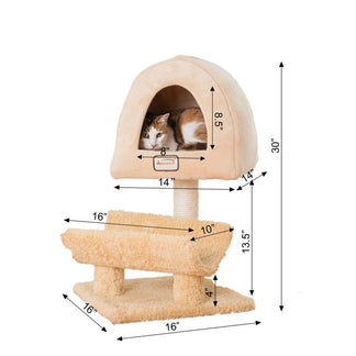 Small Wooden Deluxe Cat Tree | A Cozy Haven for Your Purrfect Pal ...