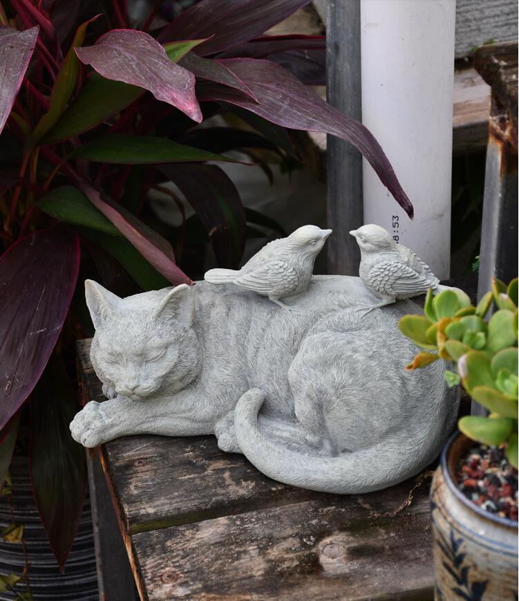 Stone Color Outdoor Cat Statue | An Emblem of Peace and Harmony ...