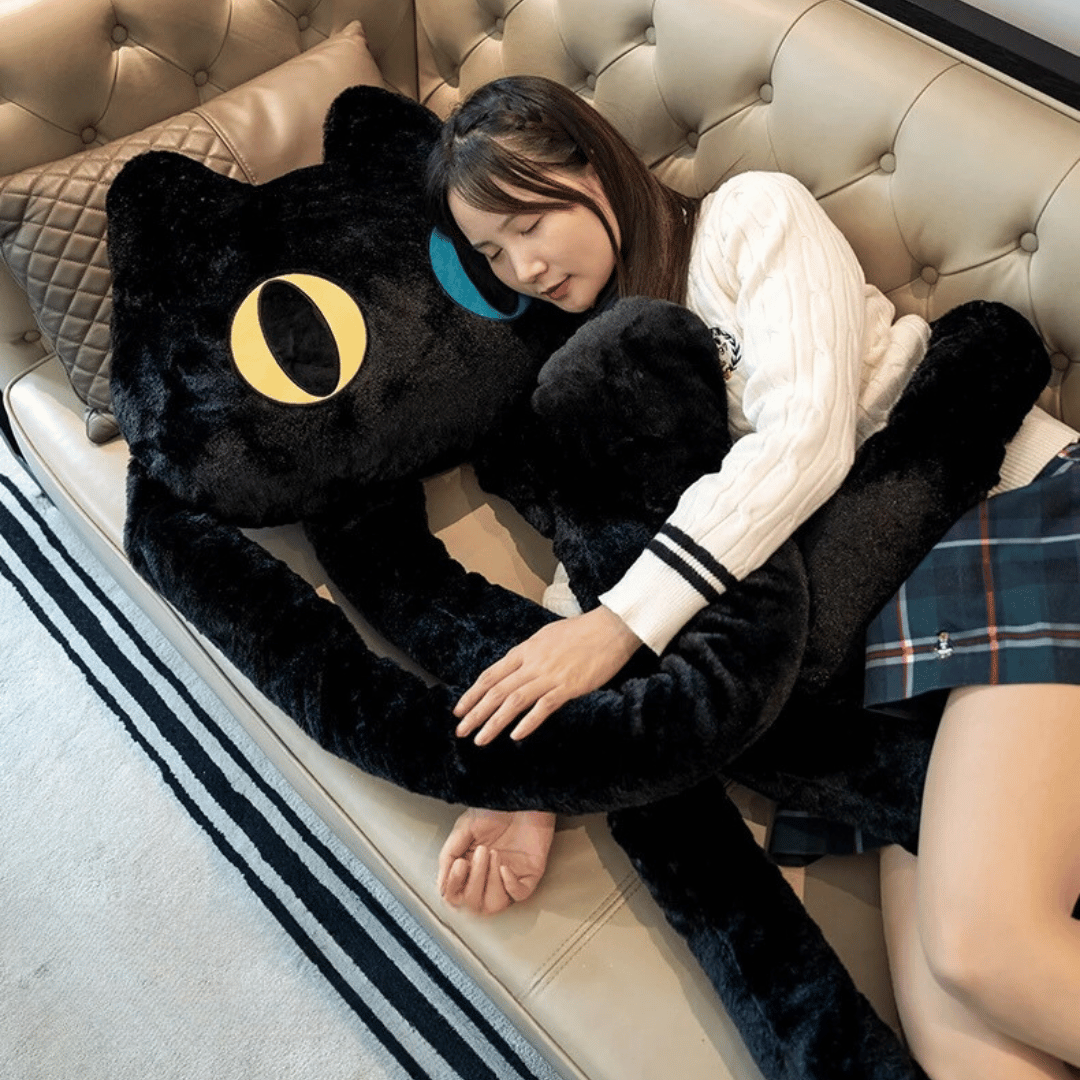 Unusual Cute Giant Cat Plush | Black Cat Plush with Super Long Leg ...