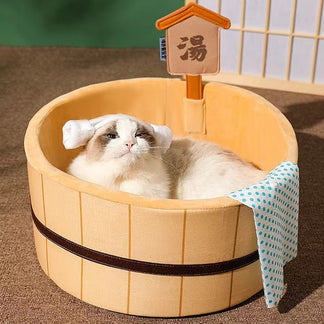 'Japanese Onsen' - Dip into the onsen with this anti anxiety cat bed ...