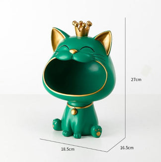 Laughing Cat Key Holder with Crown - Adorable & Functional Cat Figure ...