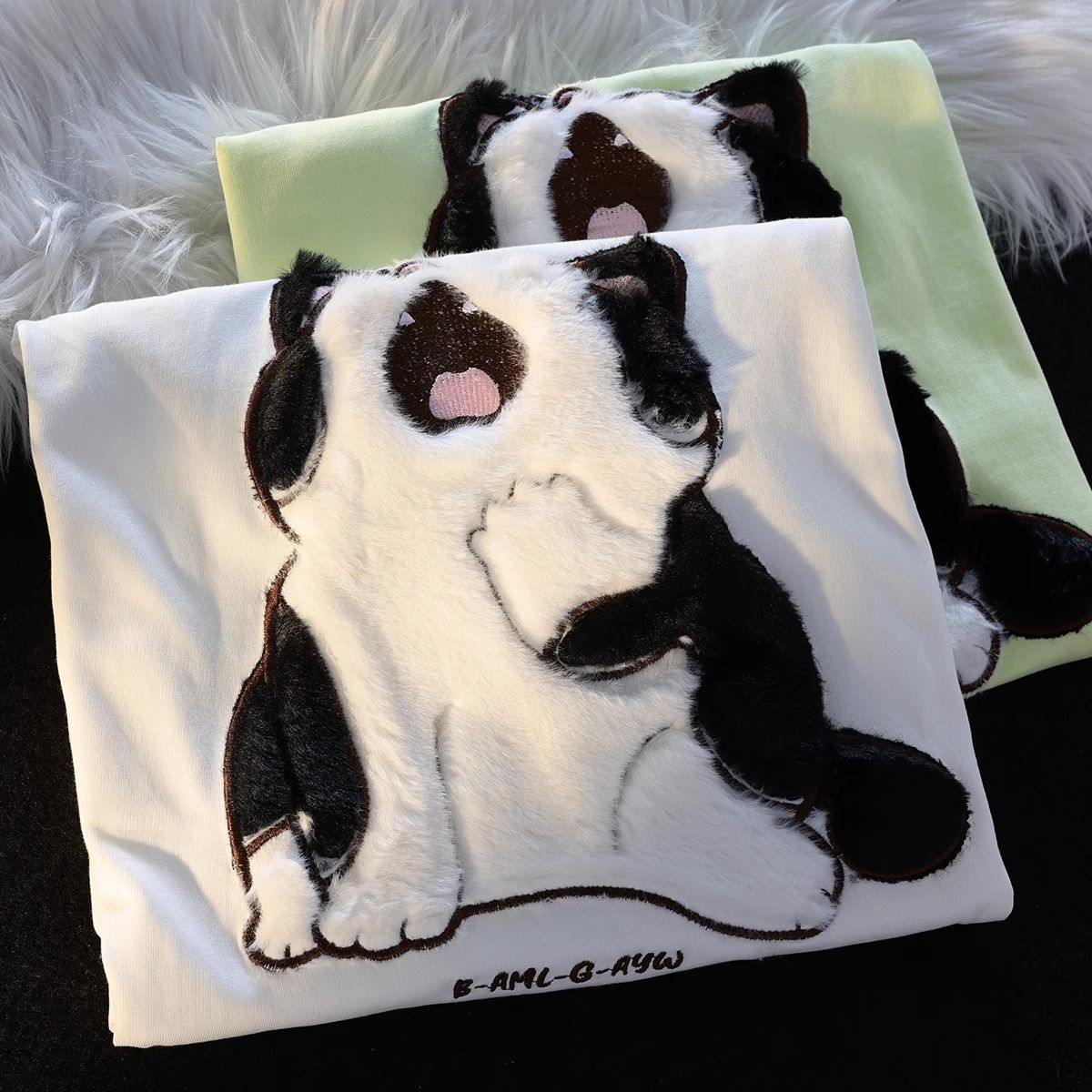 The Yawning Cow Cat Fluffy Pattern T-Shirt – Meowgicians™