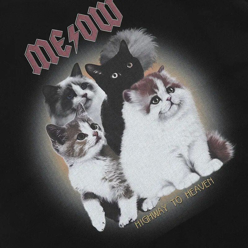 "MEOW" & Rock On! Where Kittens Take the Stage in Men's Tee – Meowgicians™
